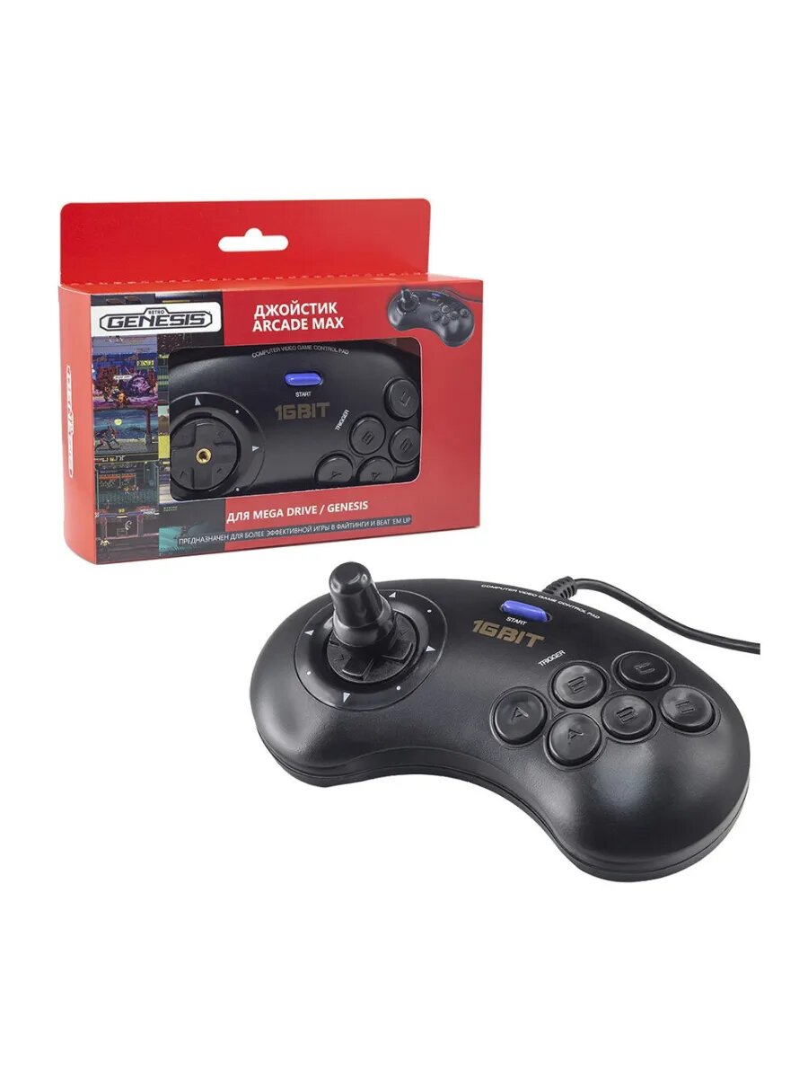 Джойстик проводной 16 Bit Retro Genesis Controller Arcade Max — фото 1