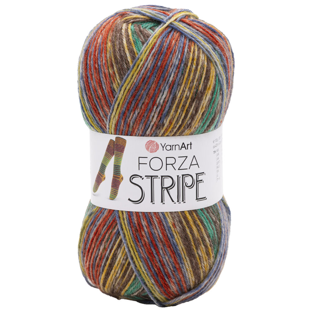Пряжа для вязания YarnArt Forza Stripe 2803 попугай 100 гр/420 м 75% шерсть, 25% полиамид