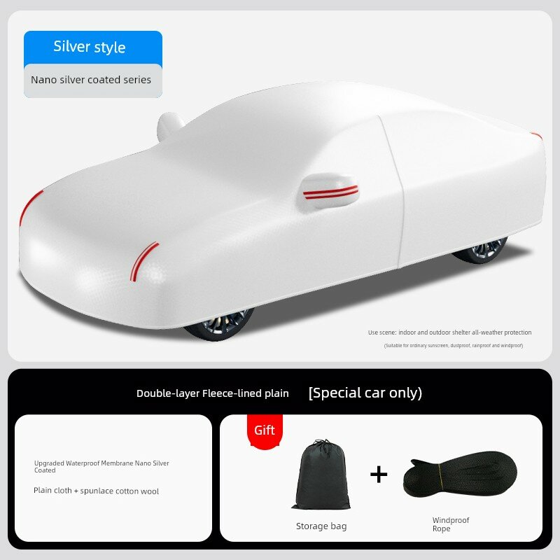 Oxford Cloth Car Cover, Full Coverage, Sun Protection, Heat Insulation, Sunshade, Thickened, Hail-Proof, All-Season