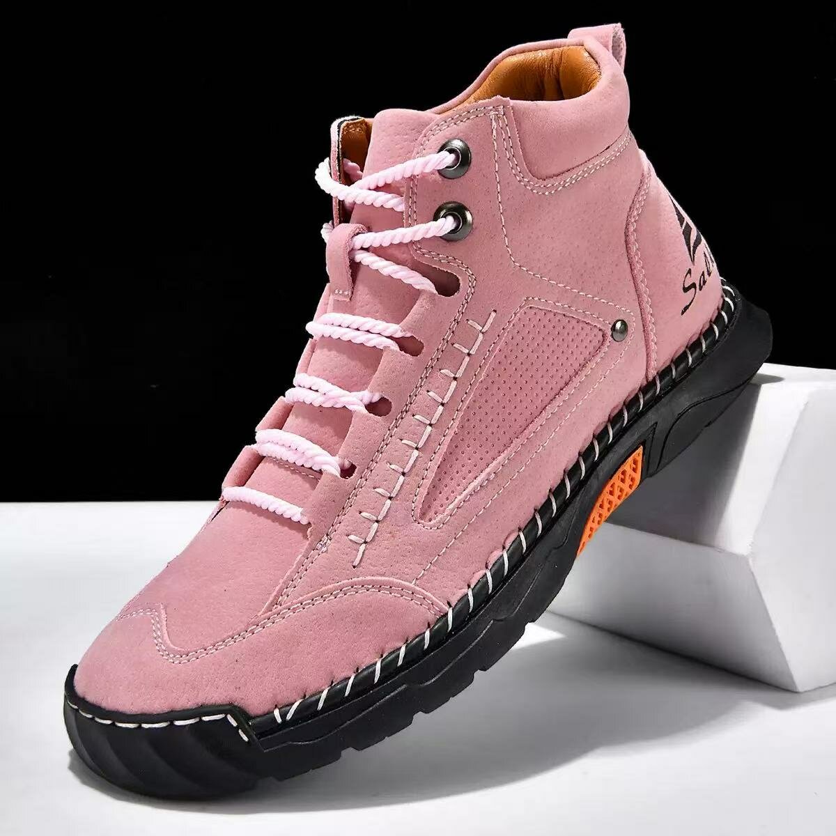 Мужские ботинки из искусственной кожи больших размеров 2025 года, сшитые вручную, на плоской подошве, со шнуровкой, повседневные, размеры 39-48