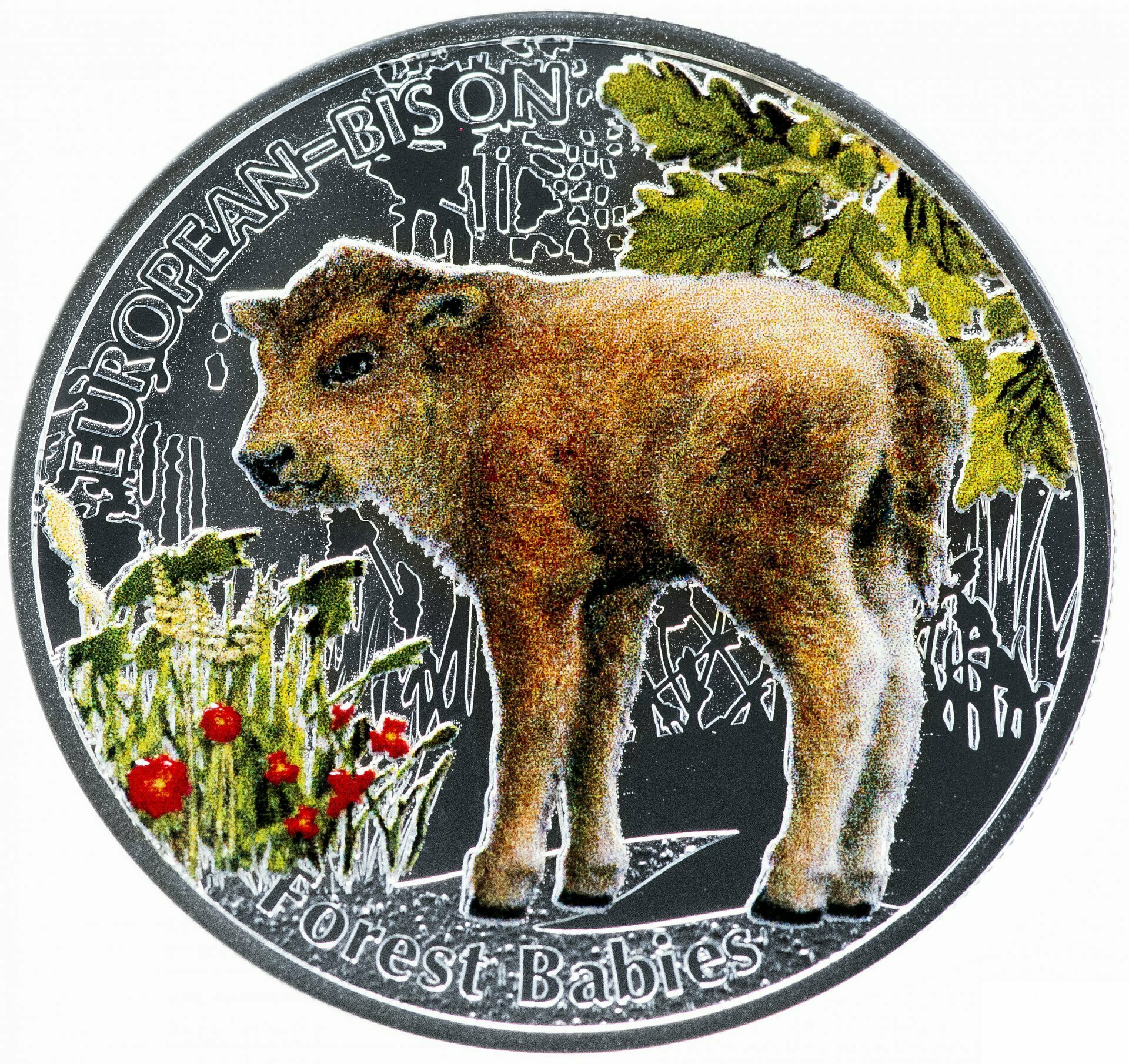 Ниуэ 1 доллар 2014 "Зубр", в буклете, Серебро 999, в сохранности Proof