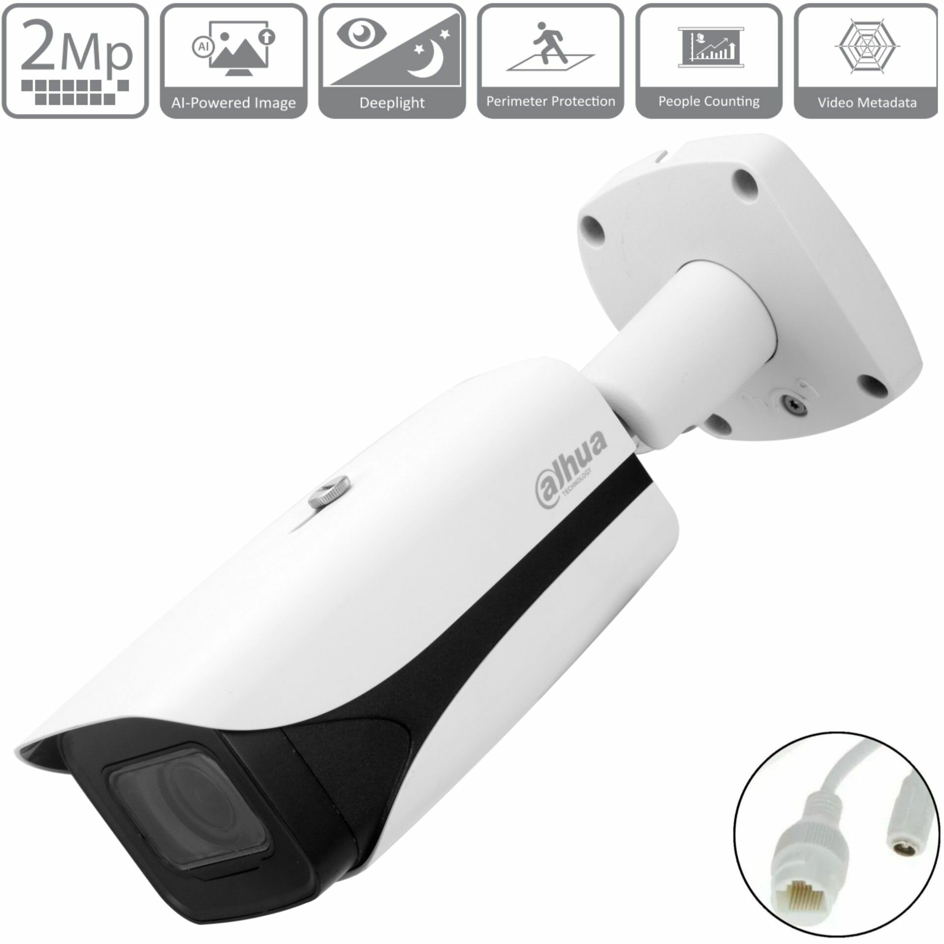 Dahua DH-IPC-HFW5241EP-ZE-S3 2Мп 2,7-13,5 мм - камера видеонаблюдения IP уличная, цифровая цилиндрическая IP видеокамера для улицы и помещений с ИК подсветкой, 1920x1080 Full HD, CMOS 1/2.8"