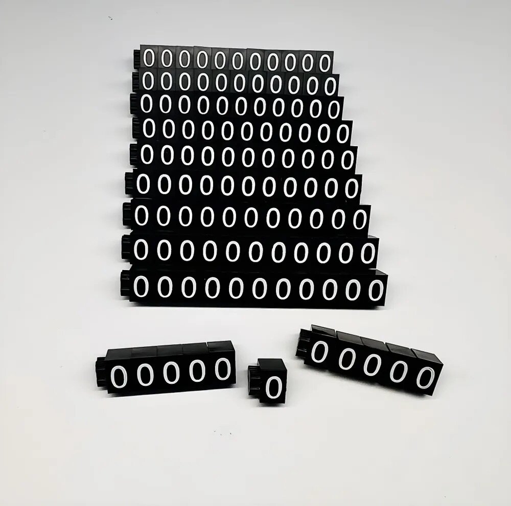 Комплект наборных призматических ценников 10 модулей по 10 шт. символ "0" 9 мм NEW