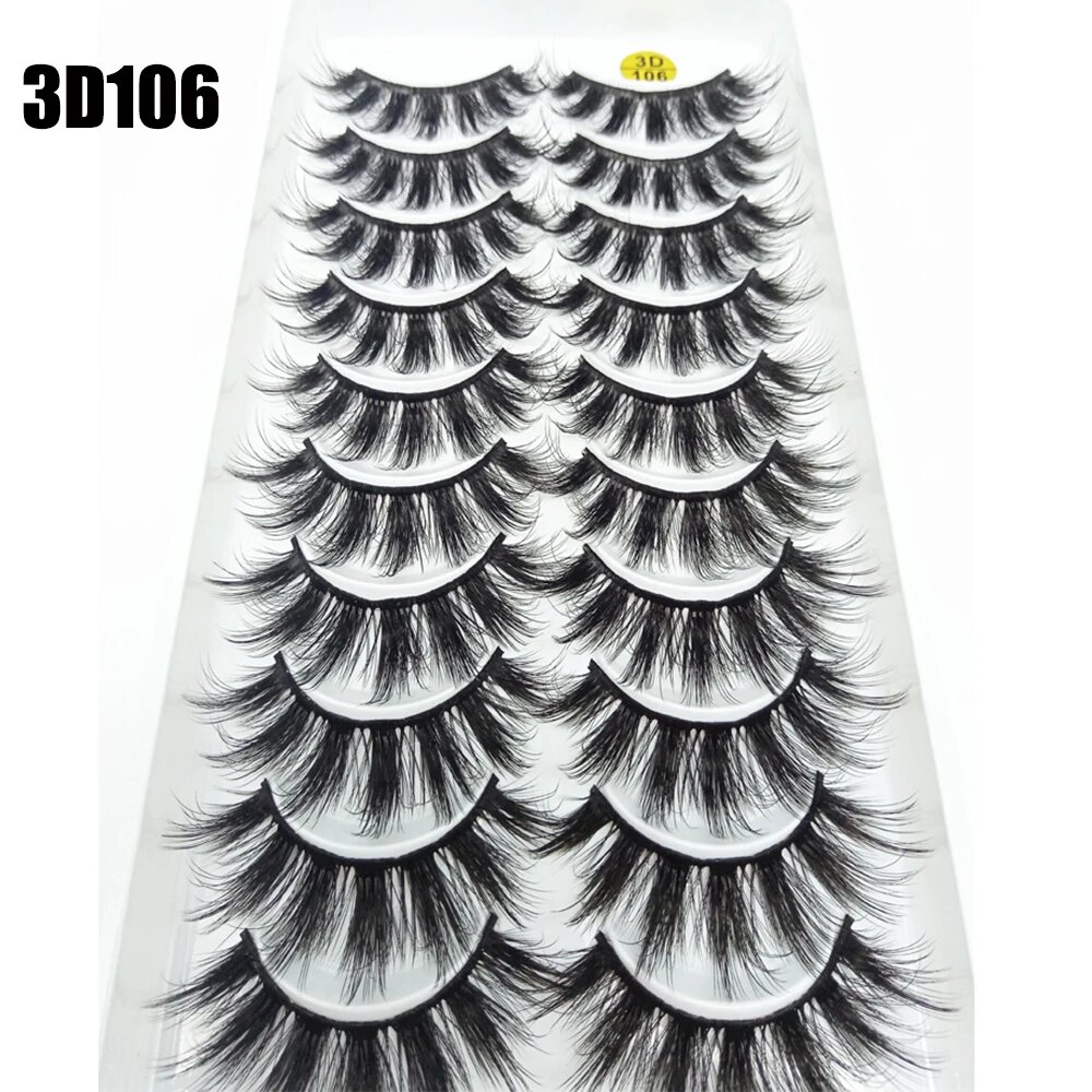 Накладные ресницы 10 пар, 3D106, серые