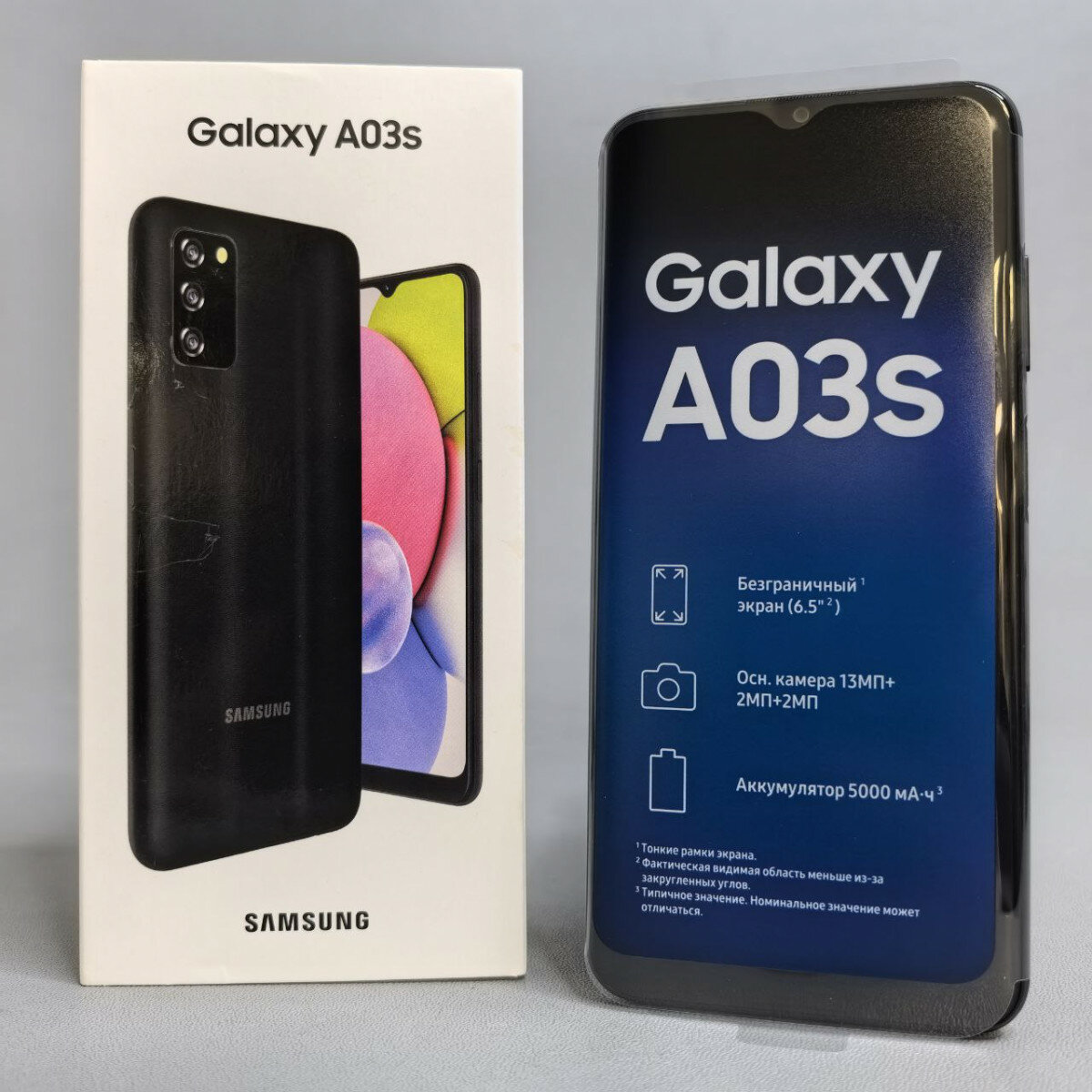 Смартфон Samsung Galaxy A03s 3/32 ГБ RU, Dual nano SIM, черный