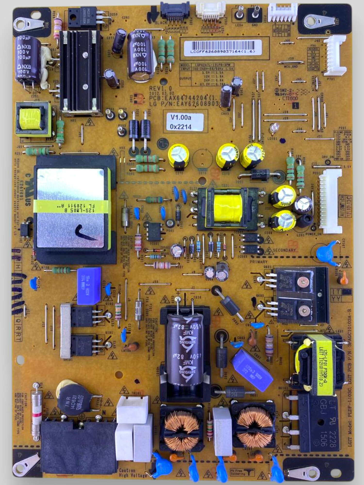Блок питания EAX64744204 (1.3) EAY62608903 REV1.0 для телевизора LG 42LM640T , 42LM640T