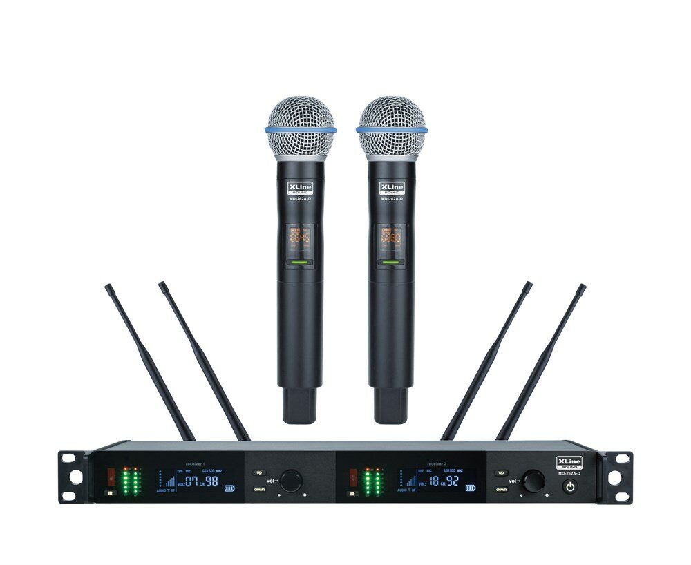 XLINE MD-262A-D(NEW) Радиосистема двухканальная c двумя ручными передатчиками