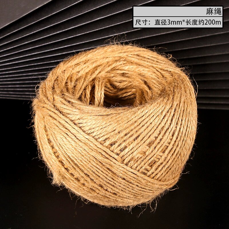 Натуральная льняная веревка 3 мм диаметр 200 м для рукоделия, DIY и домашнего декора