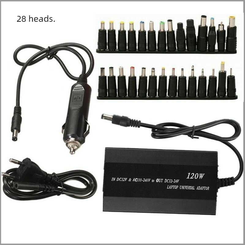 Универсальное автомобильное зарядное устройство для ноутбука с 28 USB-портами, выходное напряжение 12-24В, входное 12В,
