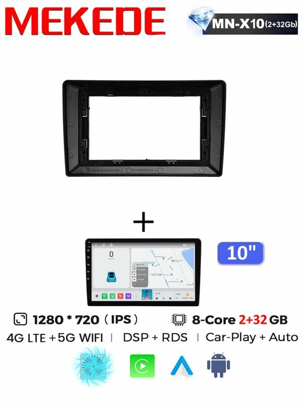 Магнитола 10.2" Mekede MN X10 Pro 2/32 Gb Volkswagen Bora Golf 6 Passat Scirocco PQ carplay