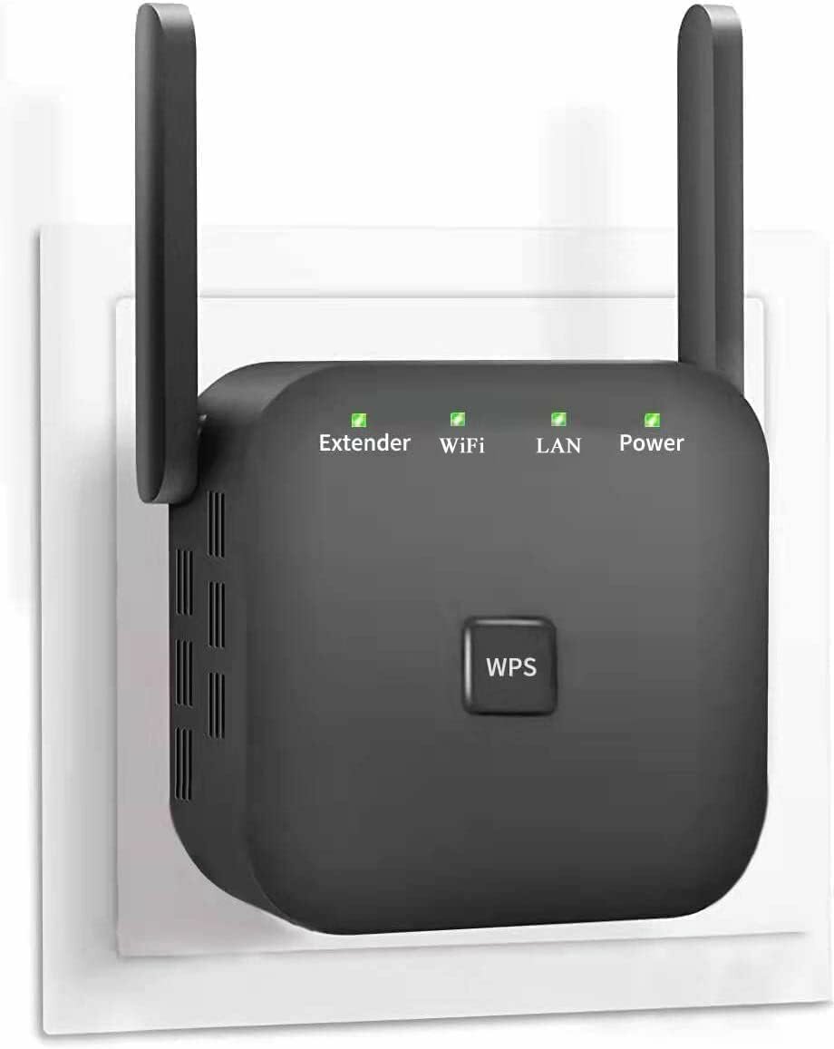 WiFi Extender 2025, WiFi Repeater, WiFi Booster, Coverage 10000 Sq.ft, 60 Devices, Internet Booster, Ethernet Port, Quick Setup, Home Wireless Signal Booster, 2.4GHz + 5GHz, 360° omnidirectional coverage, WPS one-touch pairing, plug-and-play