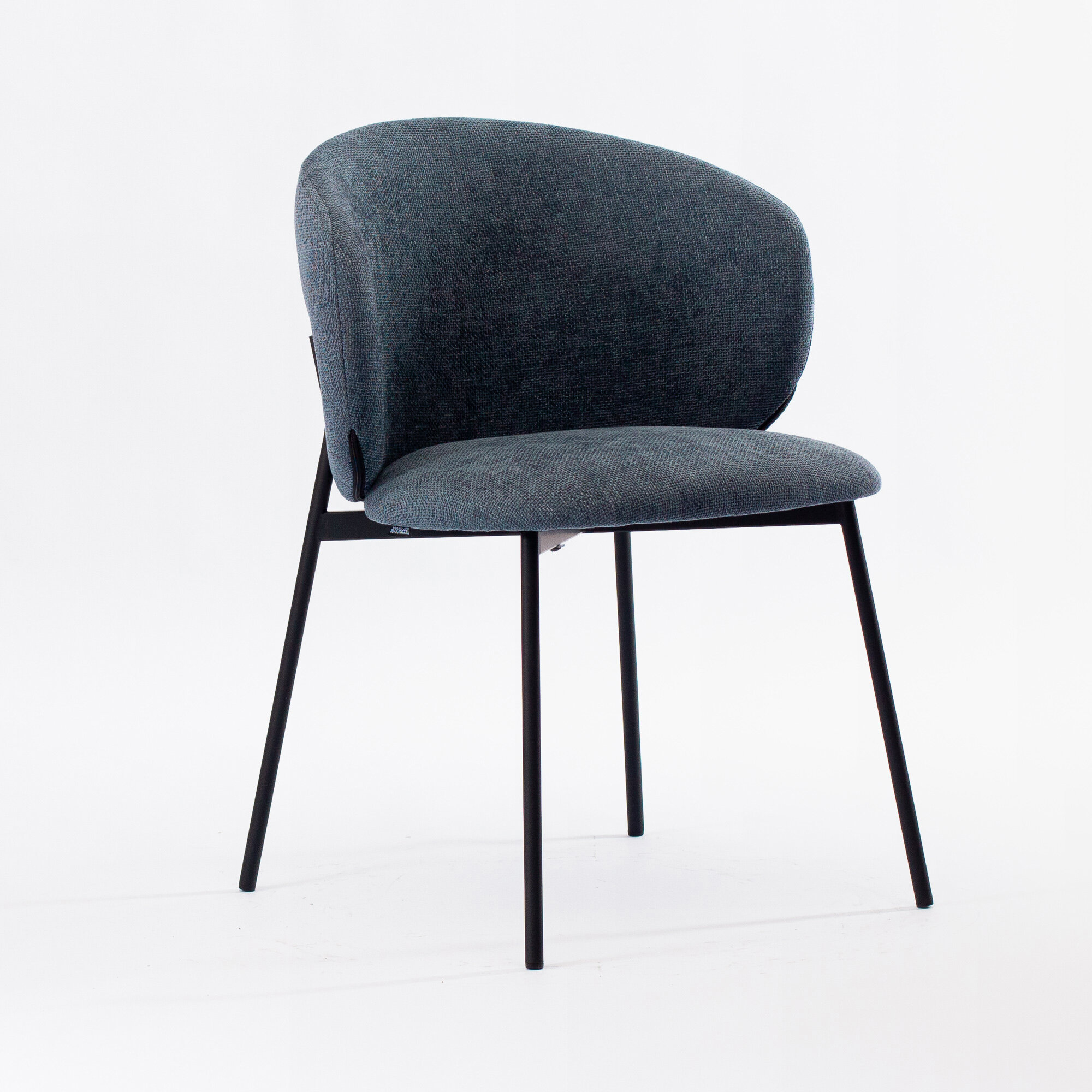 Стул Шамбери синяя ткань ножки металл (черный) для дома/для гостиной/для столовой/для кафе/кухонный стул/стул кухонный