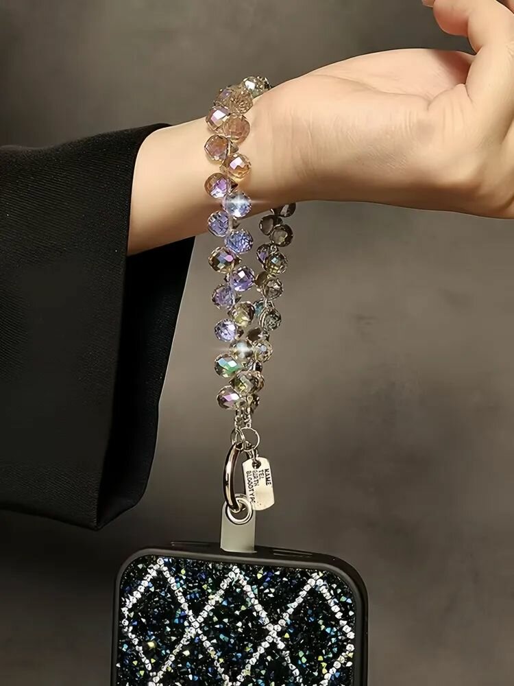 Брелок для телефона с 60 кристаллами Элегантный блестящий шнур для iPhone/Samsung Подарок для женщин