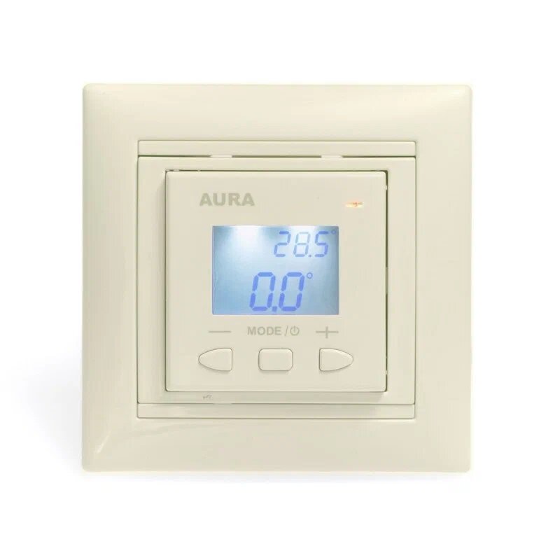 Терморегулятор AURA LTC 070 кремовый кремовый для теплого пола, программируемый