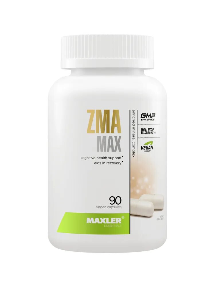 Maxler ZMA Sleep Max 90 veg caps, Витамины ЗМА комплекс с Цинком Магнием Витамином B6 и экстрактом Гинкго Билоба