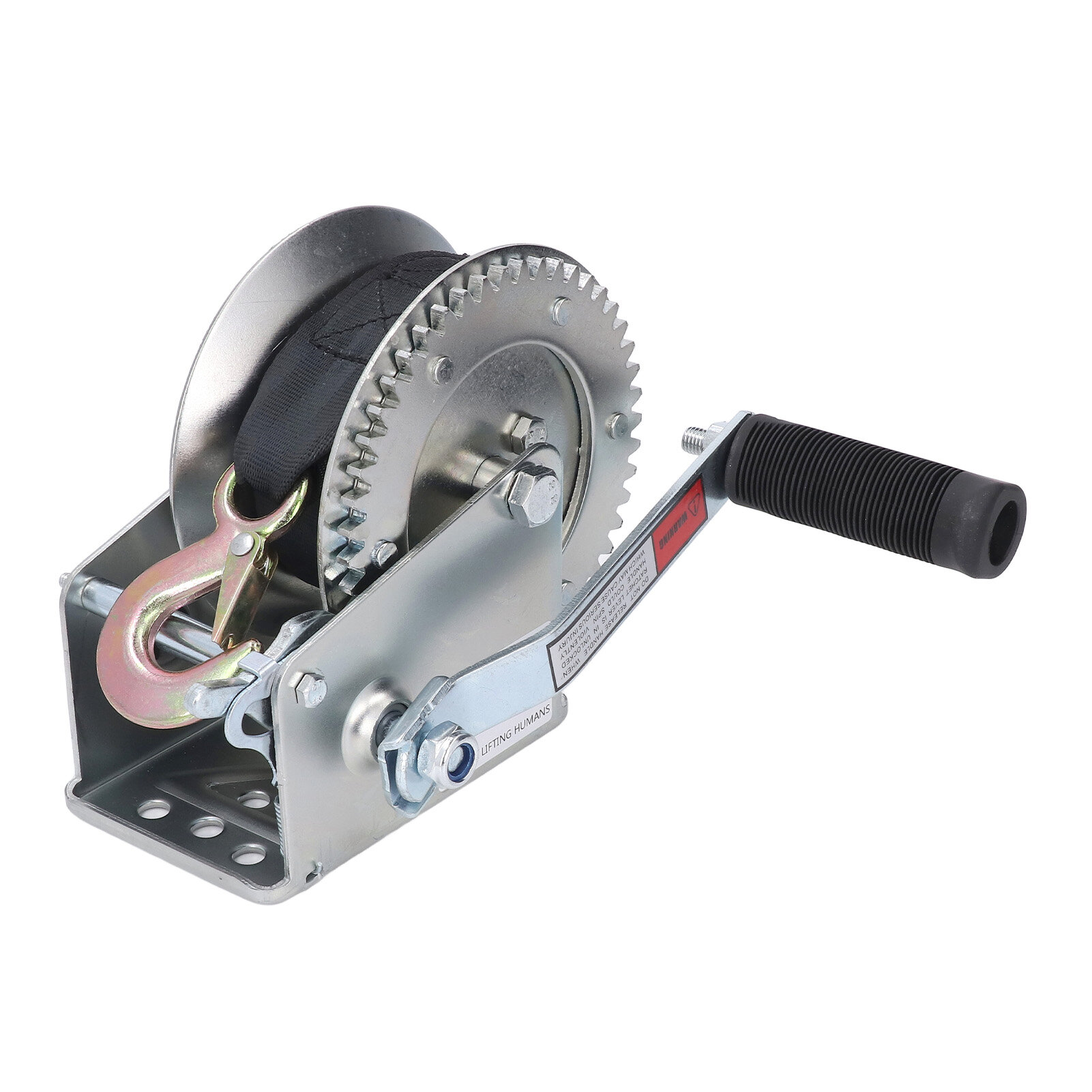 Лебедка для прицепа для лодок, 1500 фунтов, двунаправленная трещотка, передаточное число 4,1:1, полиэфирная лента 26 футов, ручная для тяжелых условий эксплуатации