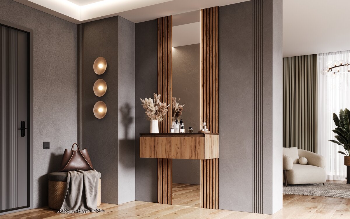 Комплект мебели для прихожей Норд (800х2236х380) Дуб Крафт, с зеркалом