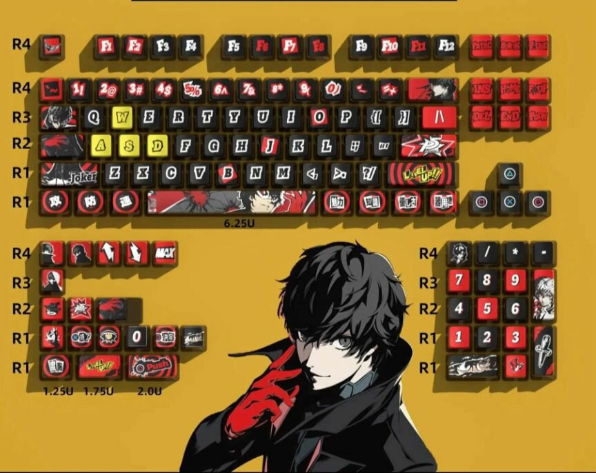 Кейкапы Persona 5 для механической клавиатуры, 122шт
