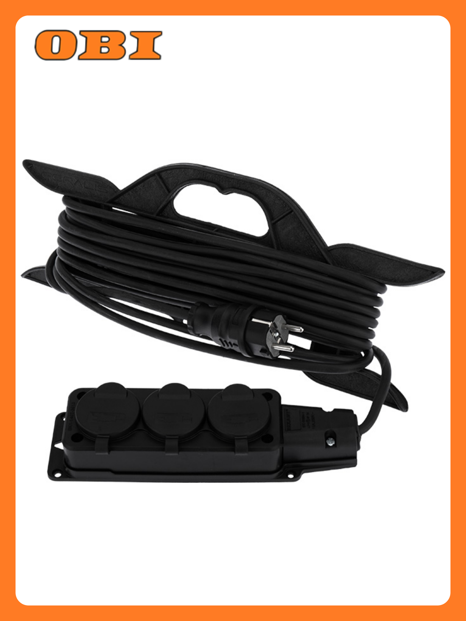 Удлинитель-шнур на рамке REXANT КГ 3х1.5 10 м 3 гнезда морозостойкий с/з 16 А 3500 Вт IP44