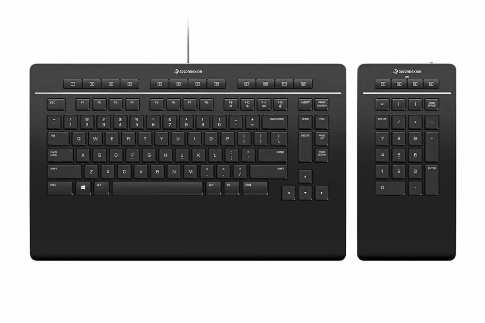 3DCONNEXION Клавиатура проводная Keyboard Pro with Numpad (US) QWERTY, Английская раскладка, черный