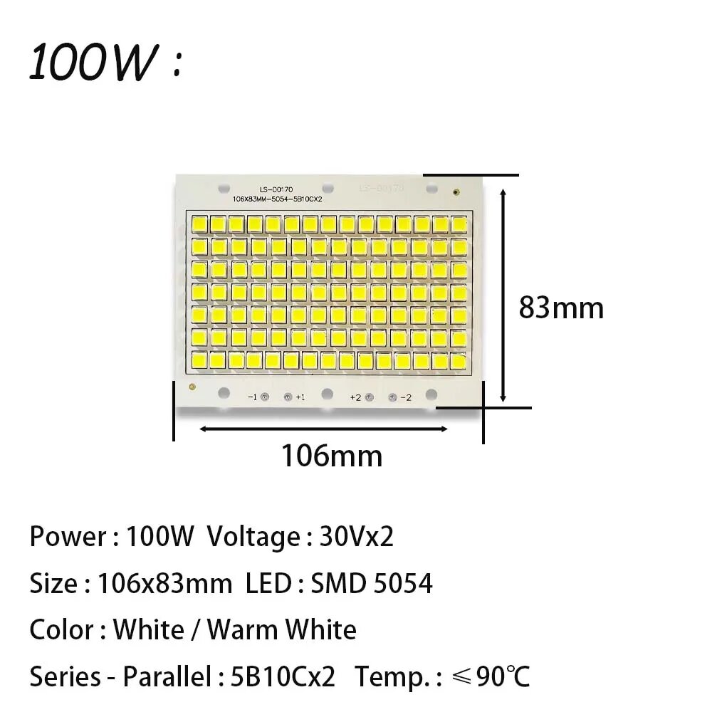 Светодиодный модуль SMD5054 для светильников 100W, Warm White