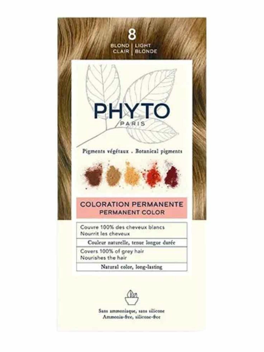 Фито Крем-краска для волос тон 8 (светлый блонд), 50/50/12 | PHYTO Hair Dye Cream