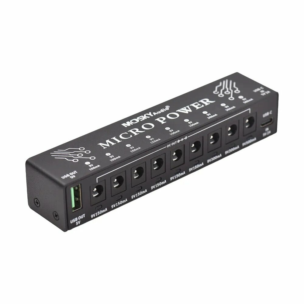 MOSKYAUDIO 10-канальный блок питания для музыкальных инструментов с независимой защитой от, Top Geek