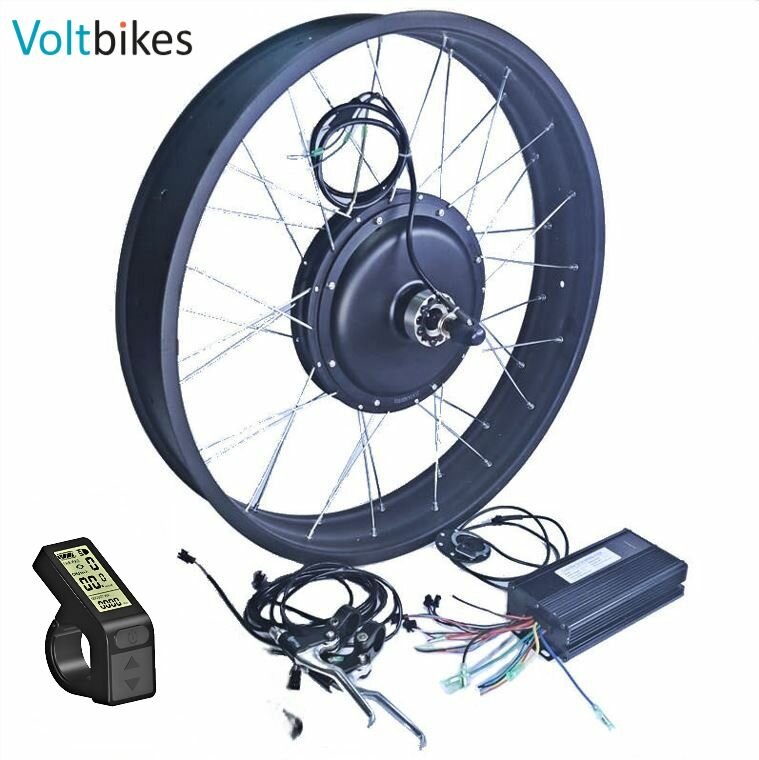 Мотор-колесо для фэтбайка переднее, 26" 1500Вт, KT LCD 4, 135мм, прямой привод, набор (KT-DDK)