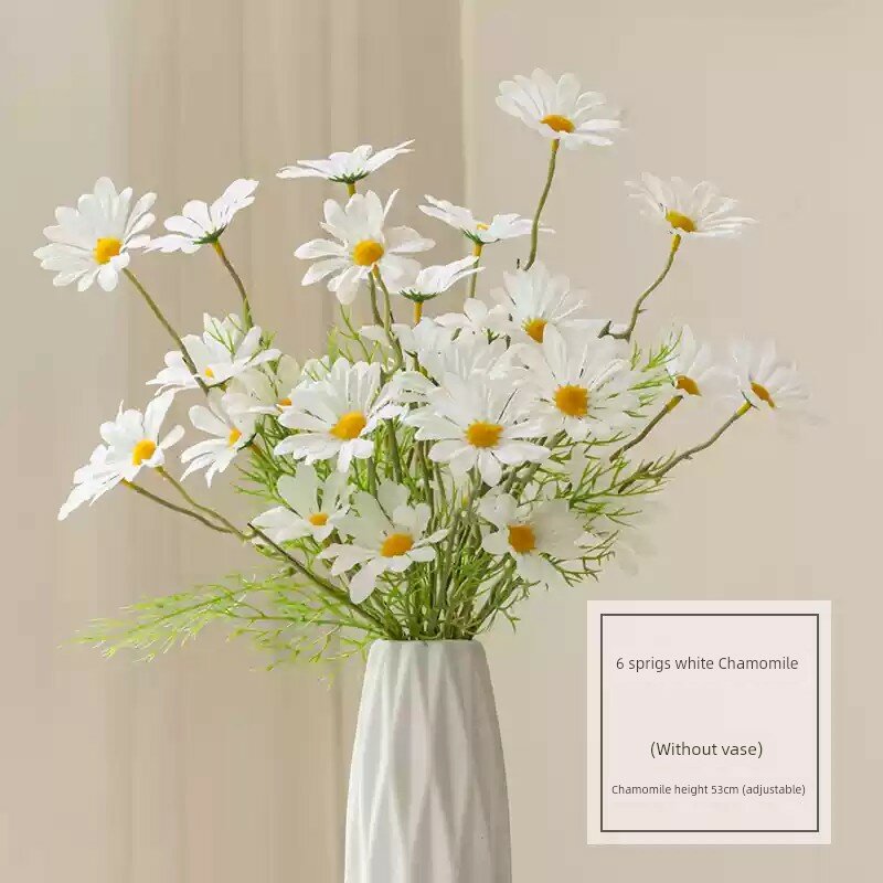 Искусственные цветы ромашки, искусственные цветы для декора, реалистичные зеленые растения для гостиной и обеденного