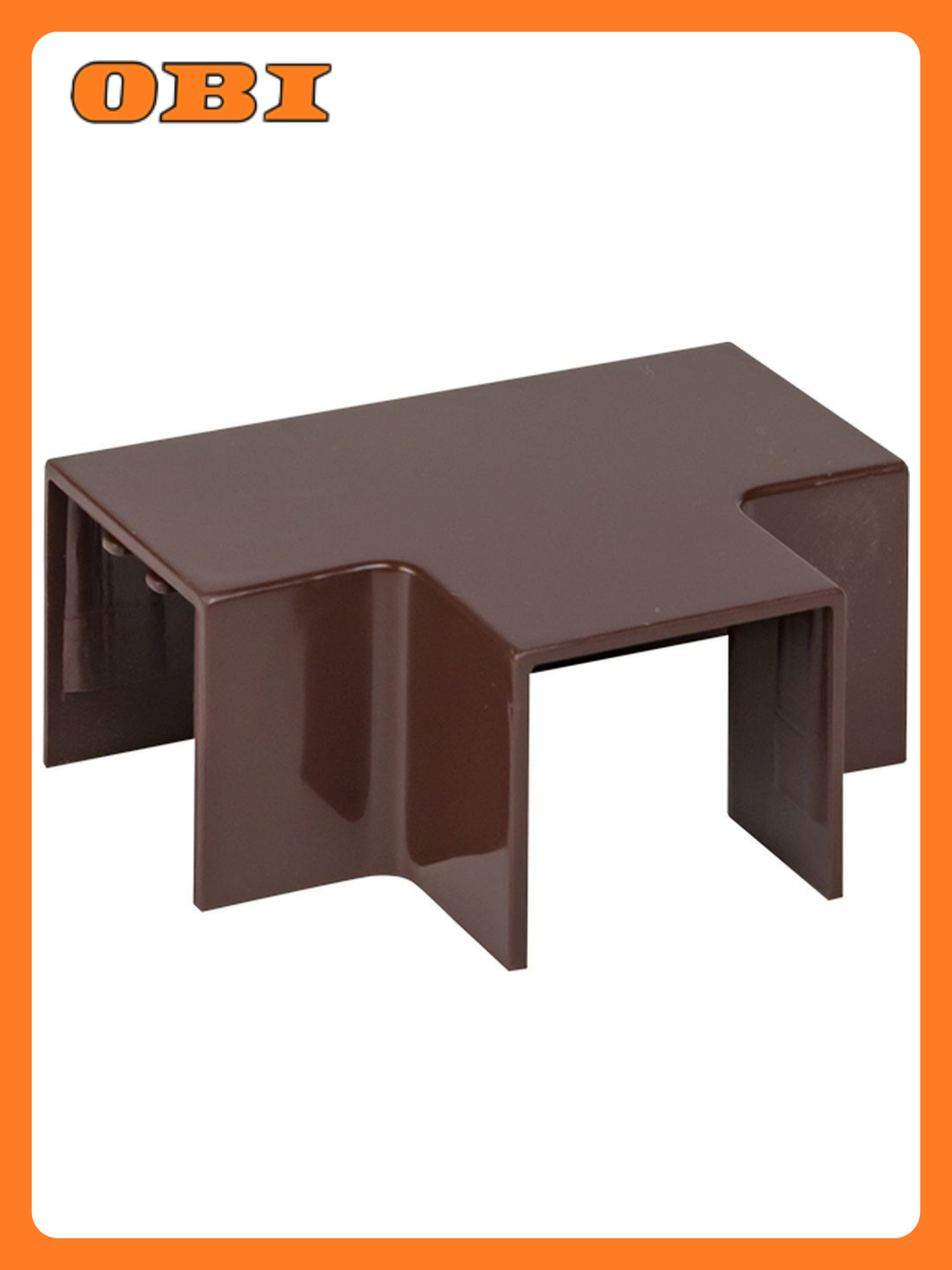 Т-образный разветвитель EKF PROxima, пластик, коричневый, 25x25 мм