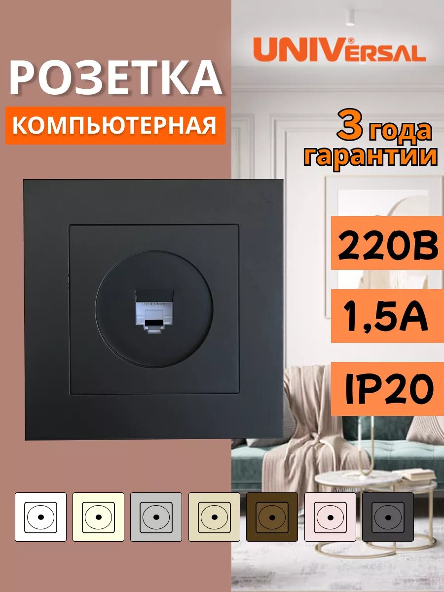 Розетка интернет RJ45 компьютерная