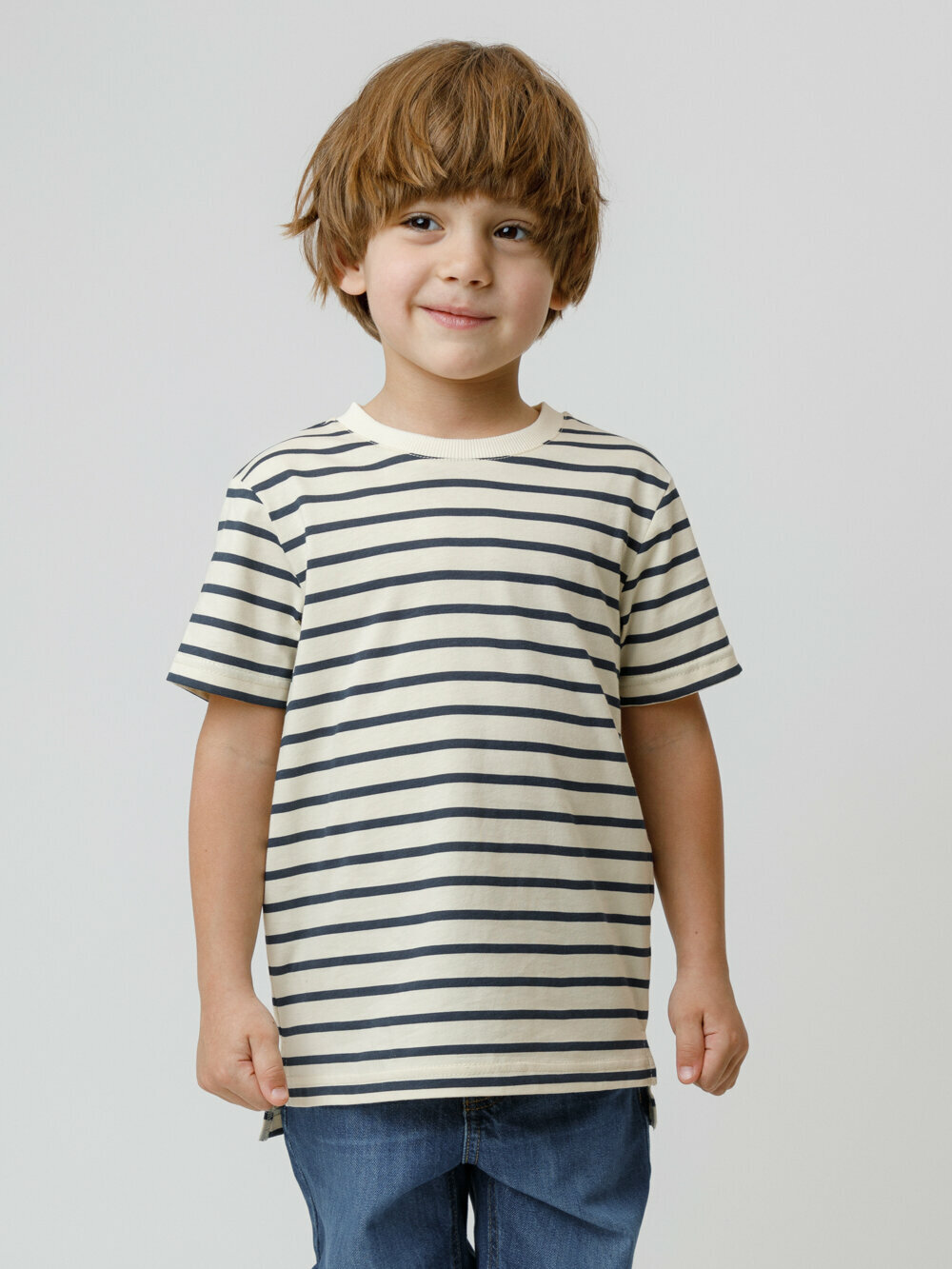 Футболка КР 302216/теплое молоко,полоска к620