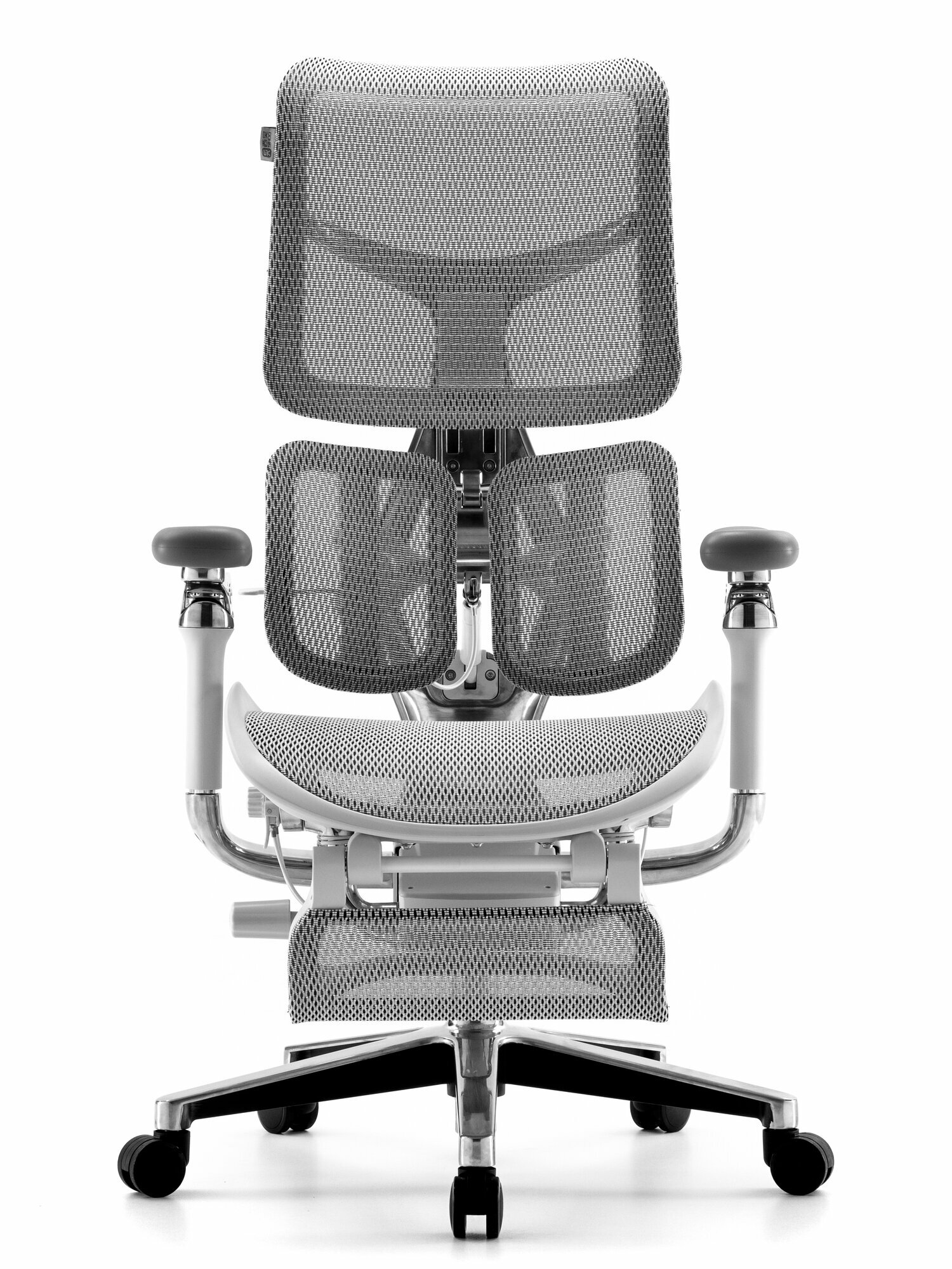 Кресло компьютерное с подножкой SIHOO Doro S300 (разделенный поясничный упор, сетка, белый)