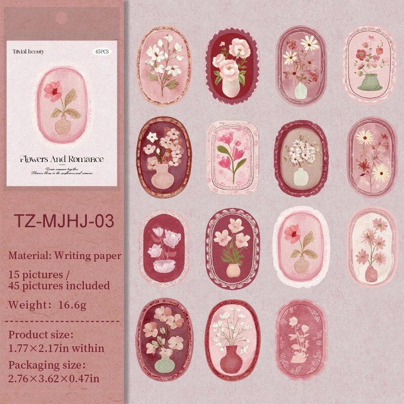 Цветочные наклейки TZ-MJHJ-03, розовый