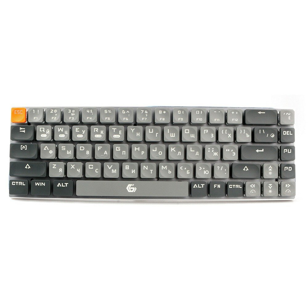 Gembird Клавиатура беспроводная KBW-7, 68кл, Rainbow, синие свитчи, BT 5.0 2.4 USB, серая