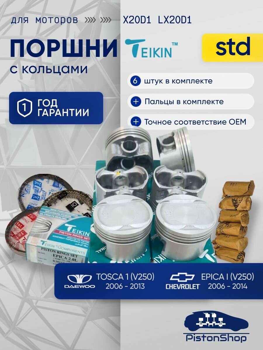 Поршни с кольцами STD 2.0 Epica Teikin