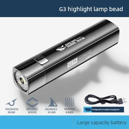 Компактный портативный аккумулятор с черным фонариком USB-зарядка для кемпинга и домашнего освещения 85 символов