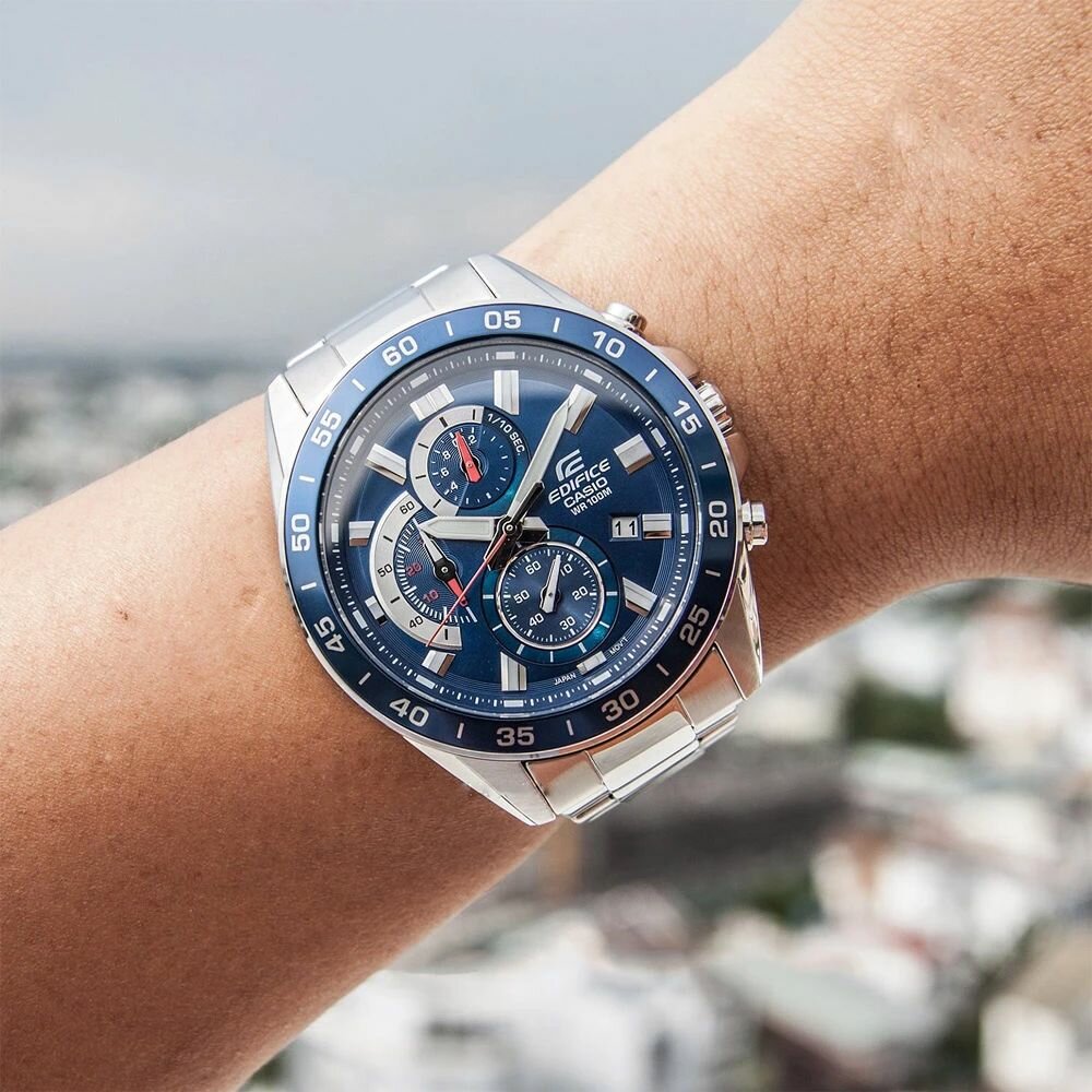 Наручные часы CASIO, синий, серебряный — фото 1