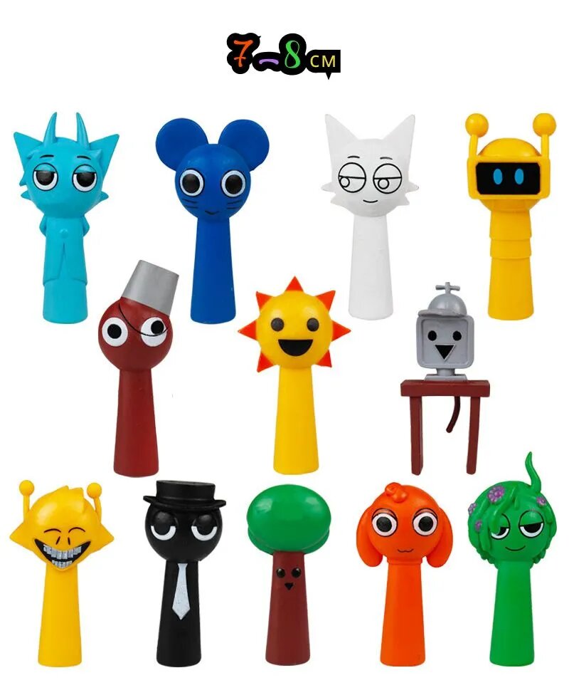 Набор фигурок Спрунки / Sprunki Incredibox 12шт (7-8см, пакет) PLAYSKOOL