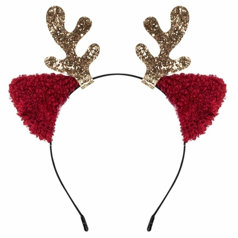 Рождественский мультфильм Christmas antlers star с таким же набором повязок на голову из кошачьих ушей лося-antlers wine red