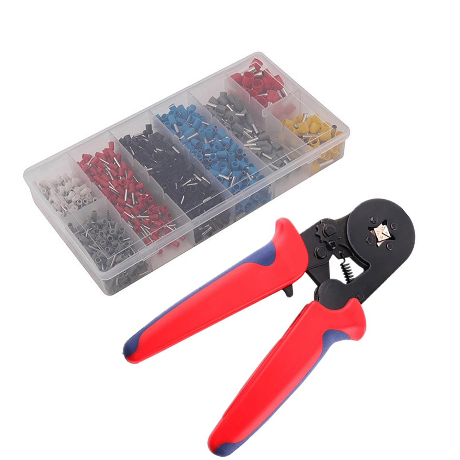 Самонастраиваемые клещи для калибровки + Наборы калибровочных терминалов Клещи для калибровки терминалов провода кабеля трубки Многофункциональные ручные инструменты Материал Cr-V Материал ручки PTR Модель HSC8 6-4 Диапазон калибровки 0.25-10 мм2 AWG25-7