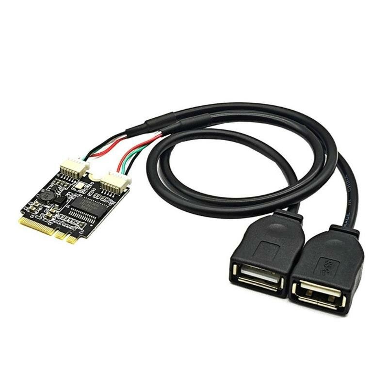 M.2 Wi-Fi Key A в двойную USB 2.0 карту расширения, С обычным USB-разъемом