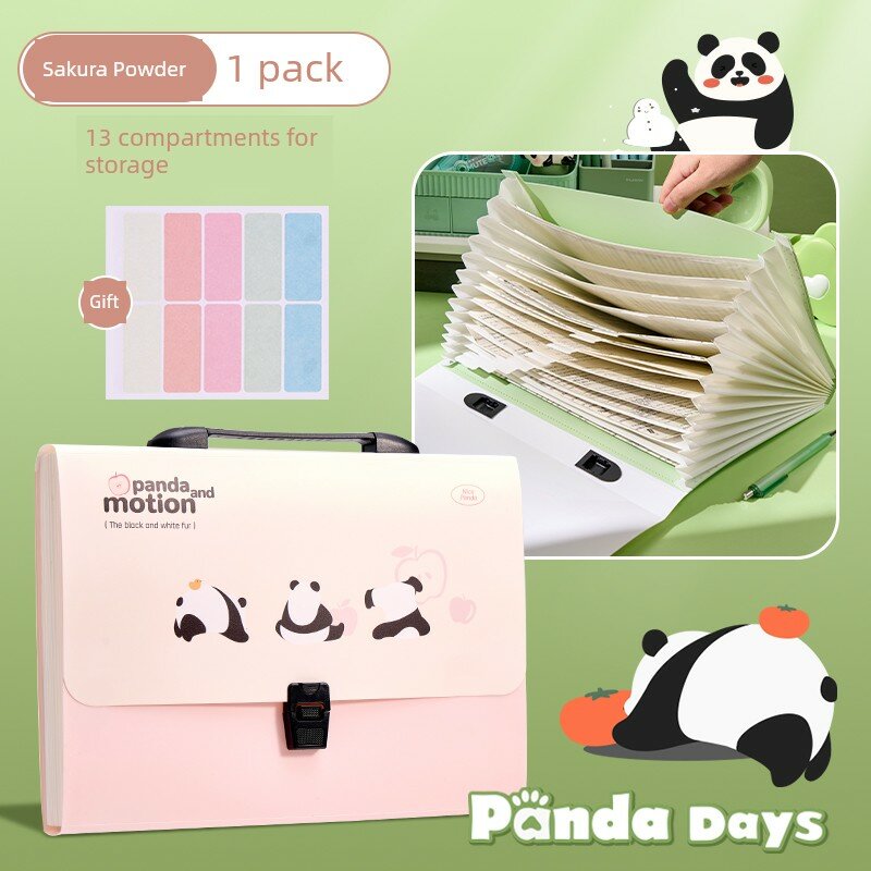 Папка-аккордеон Deli Panda, портативная сумка для хранения для учащихся средних и начальных классов, для хранения и