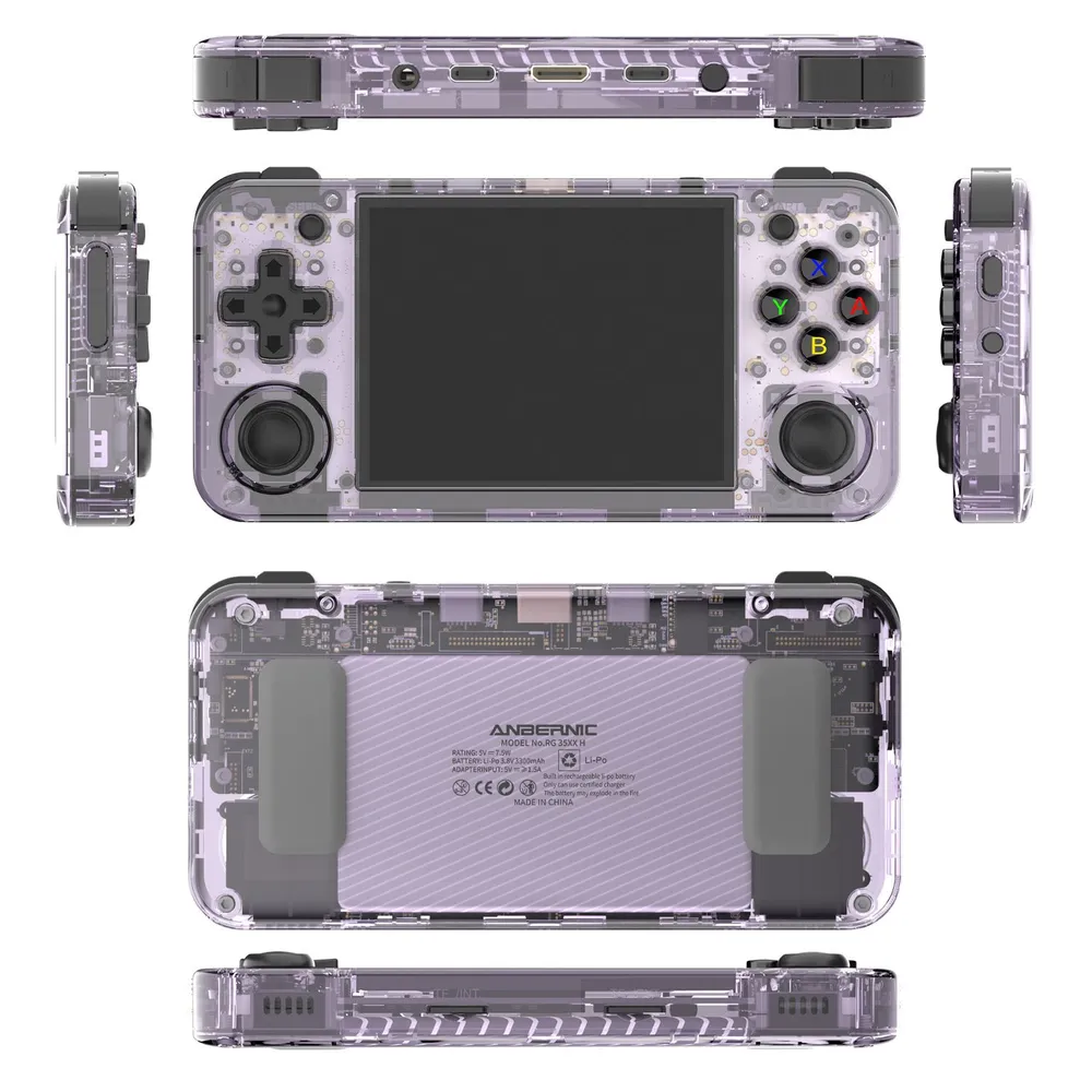 ANBERNIC RG35XX H портативная игровая приставка ретро консоль, 64GB+128GB,5000+ игры Nintendo, Sega, PS1, PSP, Dendy