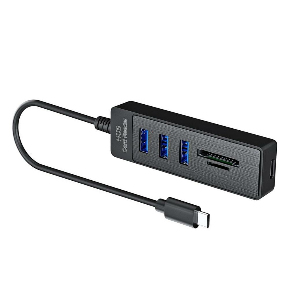 USB-хаб с портами USB3.0 и слотом для карт SDTF, Тип интерфейса C
