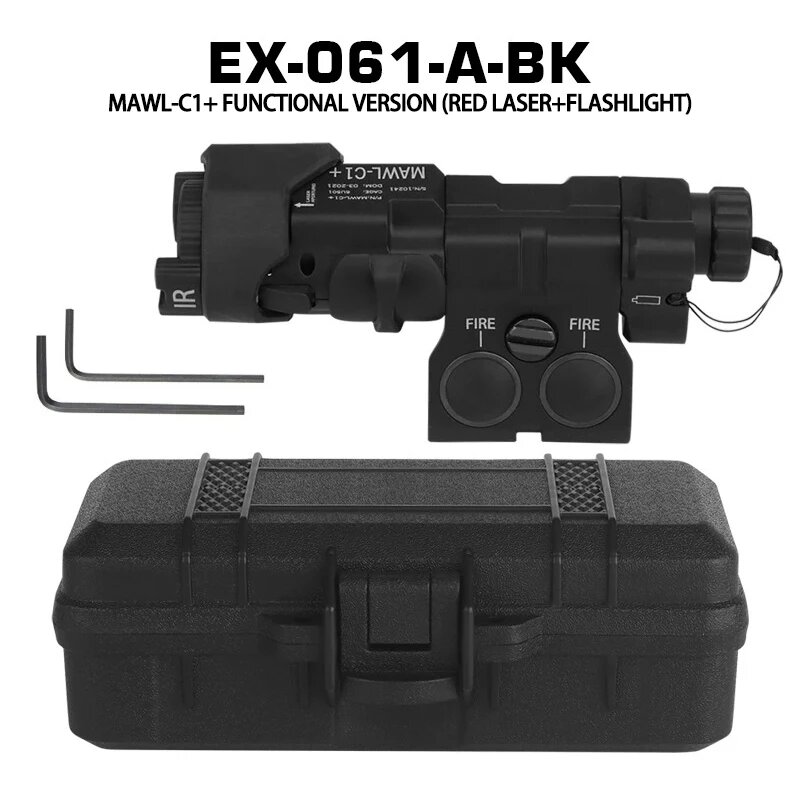 Тактический фонарик EX061-A-BK MAWL-C1 с красным лазером