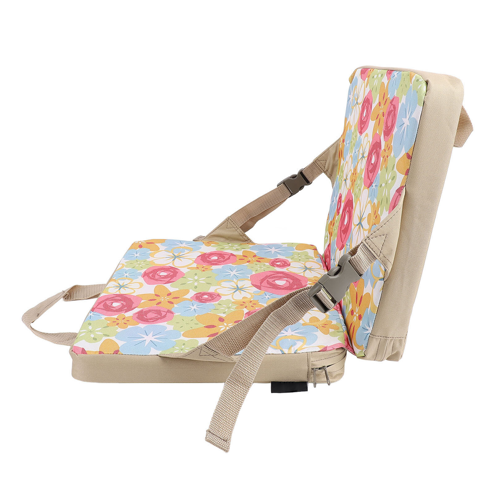 Складной стадионный коврик со спинкой 600D Oxford Fabric Толстый цветочный переносной стул для трибуны для детей с красным цветочным узором