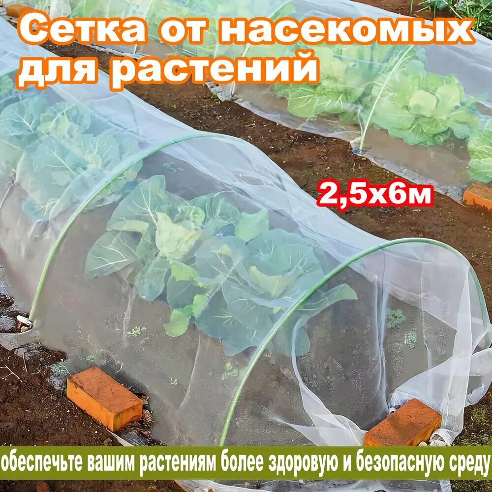 Сетка садовая ограждающая, Полиэтилен,6х2.5м