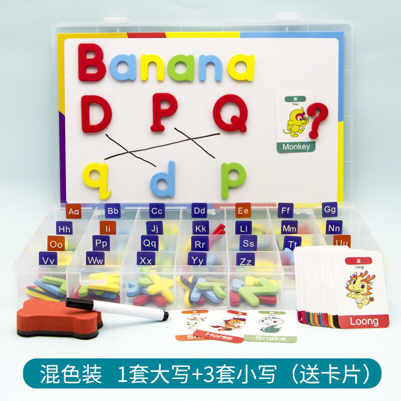 Магнитные наклейки с английским алфавитом, магнитные игрушки для детей, английская фонетика, эксклюзив для раннего образования на Amazon
