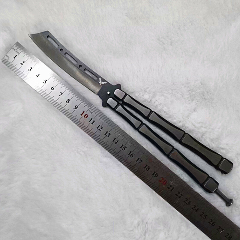 Американский бабочка-нож с бамбуковым соединением, тренировочный нож, не требующий обслуживания, инструмент для практики, не заточенный, 1 штука, дропшиппинг